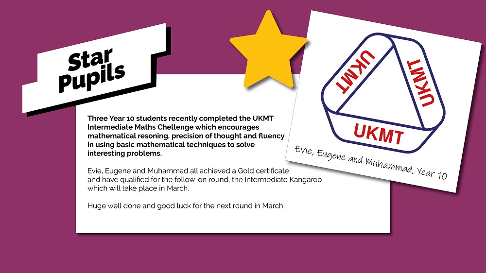 Year 10 Students Complete the UKMT Intermediate Maths Challenge - South ...